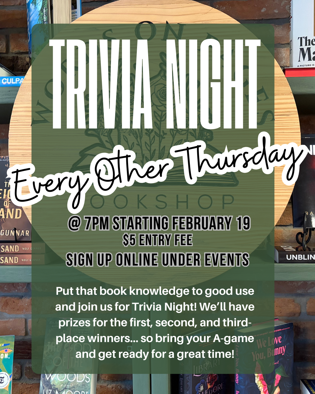 Trivia Night Passes – Words on Pages Bookshop